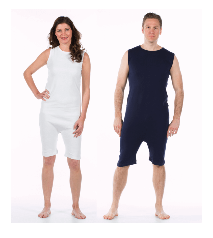 Overall/nattdräkt utan ärm med dragkedja i gren och rygg ...