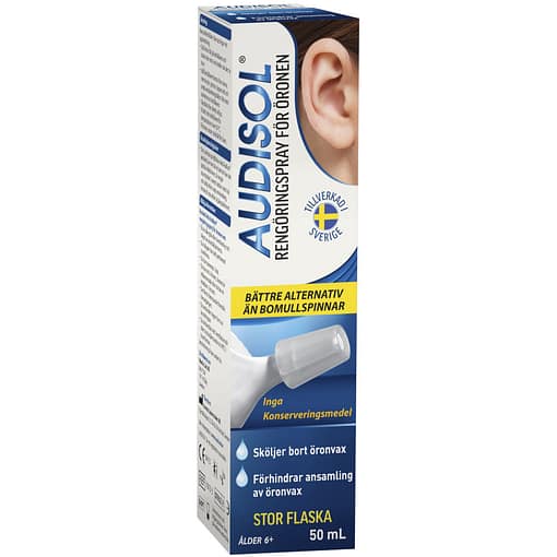 Audisol Rengöringsspray för öronen 50 ml - Hjälpmedelscentralen.se